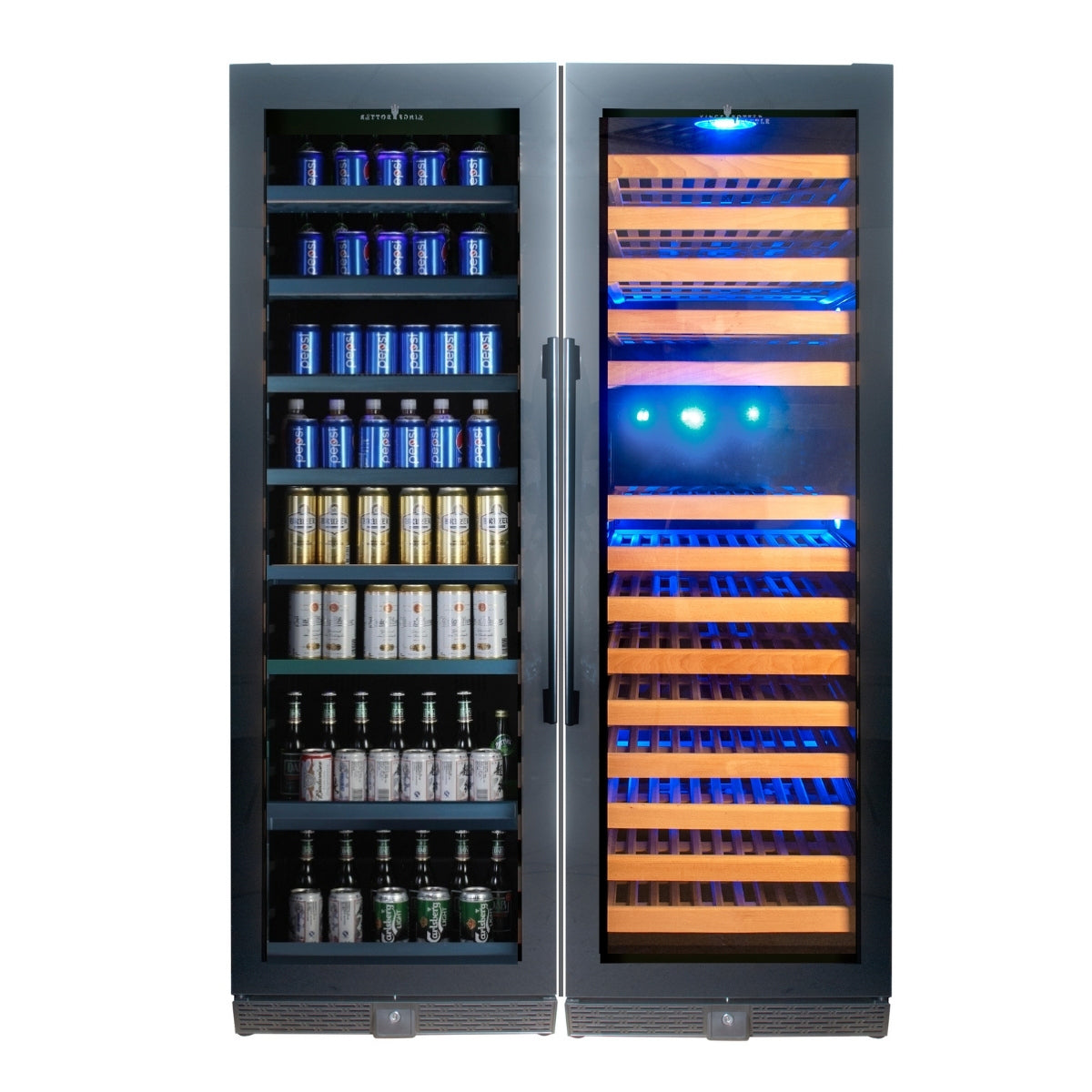 72" Tall Beer And Wine Refrigerator Combo With Glass Door — Luxury Wine ...